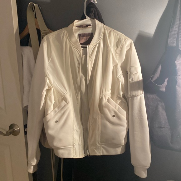 Zara | Jackets & Coats | Zara Men Small White Bomber Jacket | Poshmark